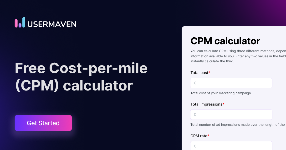 Free CPM calculator | Usermaven
