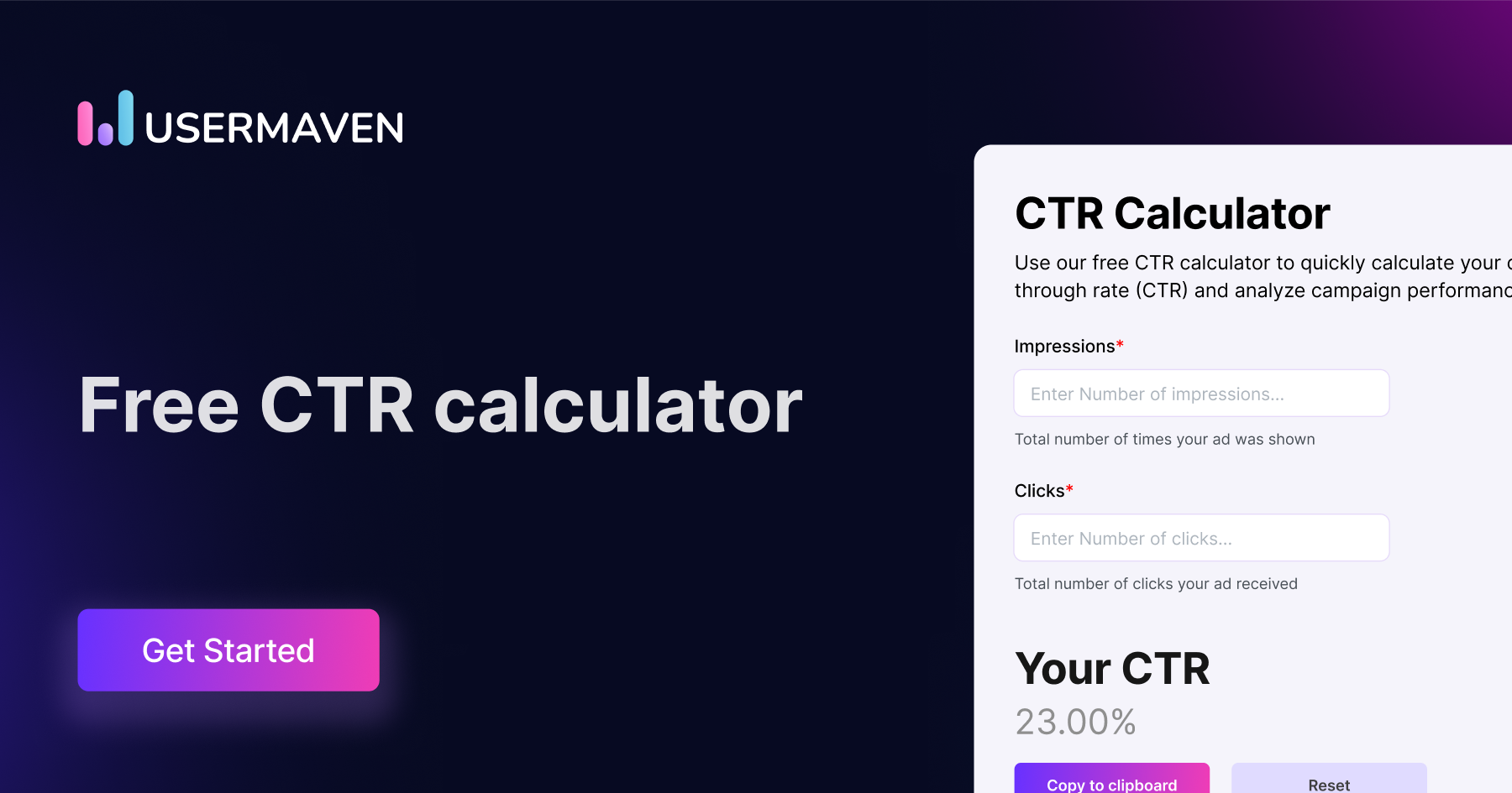 Free CTR calculator | Easily calculate your click-through rate